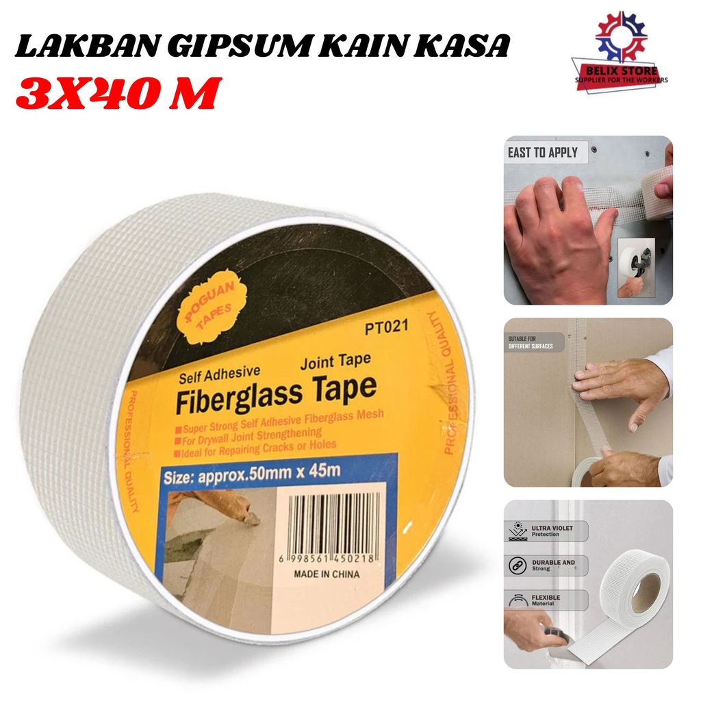 Jual Kasa Perban Gypsum Lem VPR Isolasi Plafon Lakban GRC 3 cm | Shopee ...
