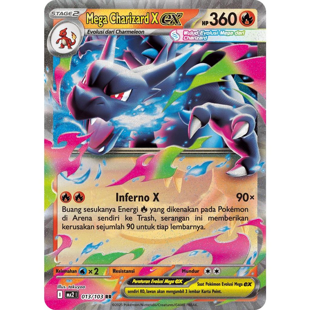 Jual TCG Mega Charizard EX RR 013/103 HOLO MA2 Kobaran Biru KARTU CARD ...