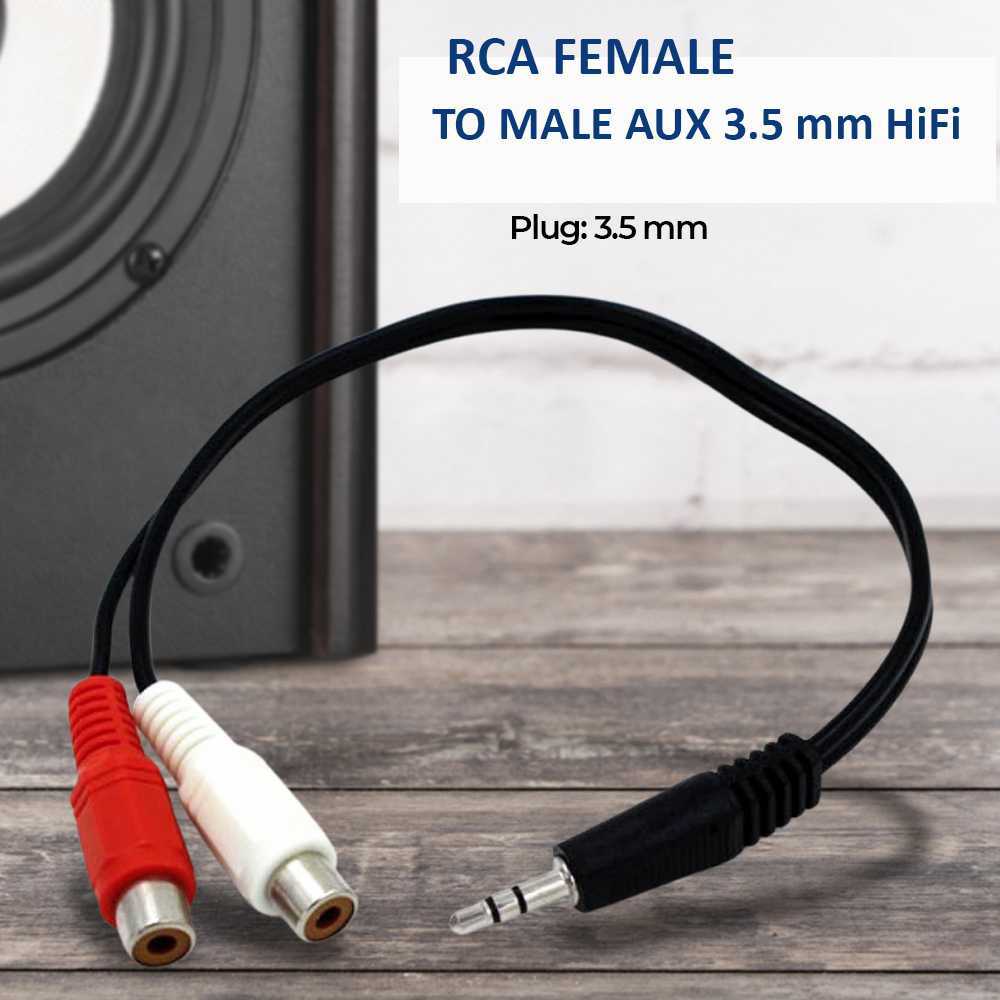 Jual RCA Female to Male Aux 3.5mm HiFi - LTS | Shopee Indonesia