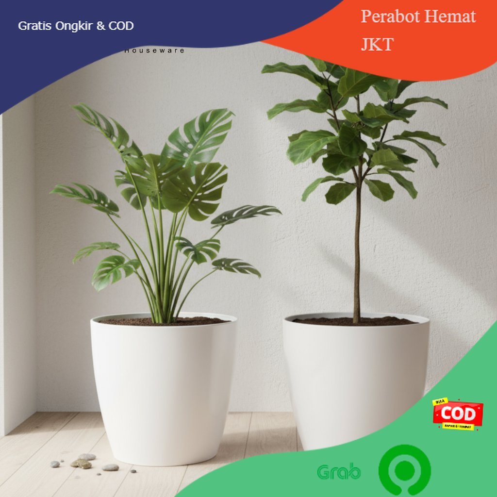 Jual Pot Plastik Besar PUTIH Minimalis Pot Tanaman Jumbo Ember Mandi ...