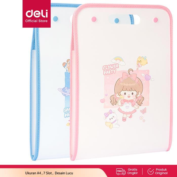 Jual Deli Map Harmonika / Expanding File A4 7 Pembagi Desain Kartun ...