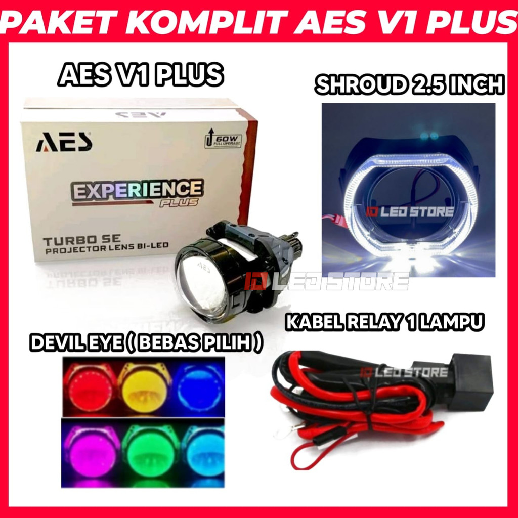 Jual Paket Komplit AES Turbo Experience V1 Plus 1 warna 60 Watt 2.5 ...