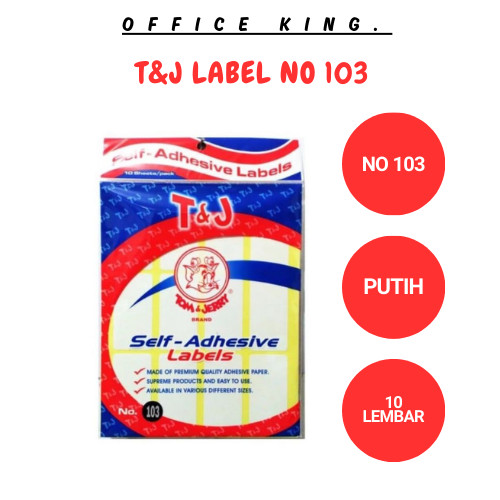 Jual T&J Label Penanda No.103 Putih – Label Kertas Tempel / Self ...