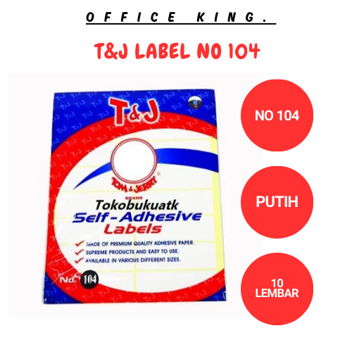 Jual T&J Label Penanda No.104 Putih – Label Kertas Tempel / Self ...