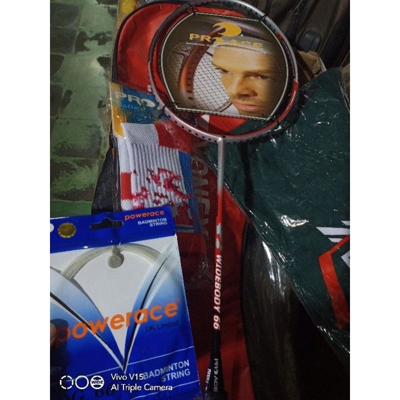 Jual Raket Badminton Pro Ace Wide Body 66 Original Full Set | Shopee ...