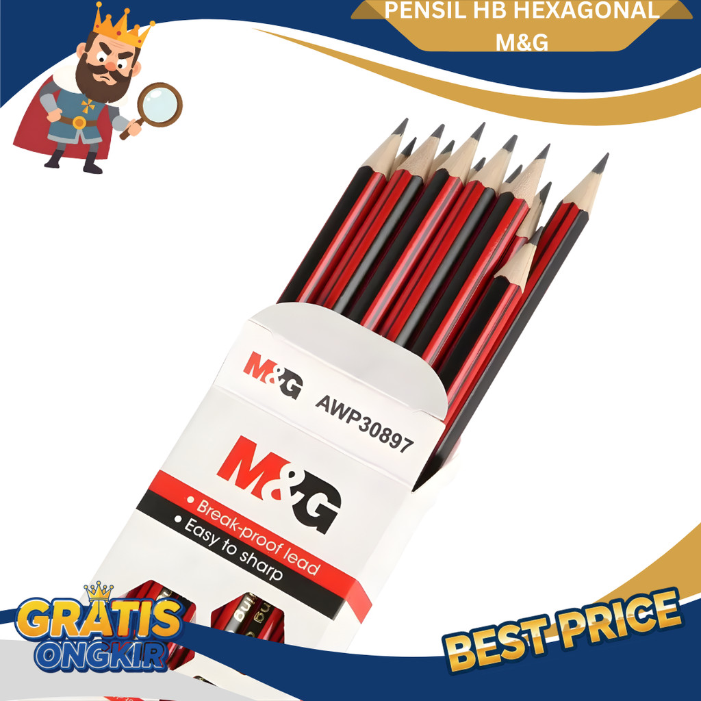 Jual M&G Pensil HB Hexagonal Cocok untuk Kantor dan Ujian Sekolah ...