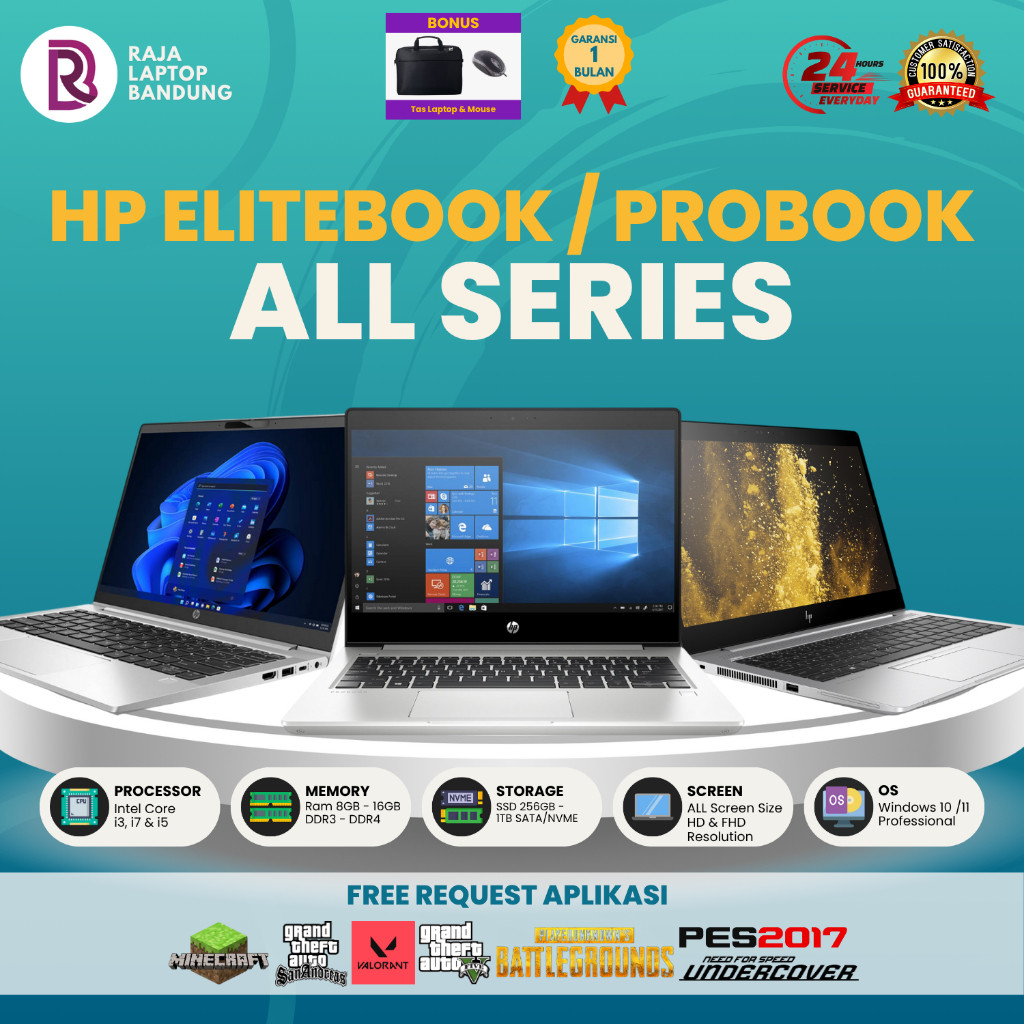 Jual Laptop HP Probook | Elitebook intel Core i5 | i7 RAM 16GB SSD ...