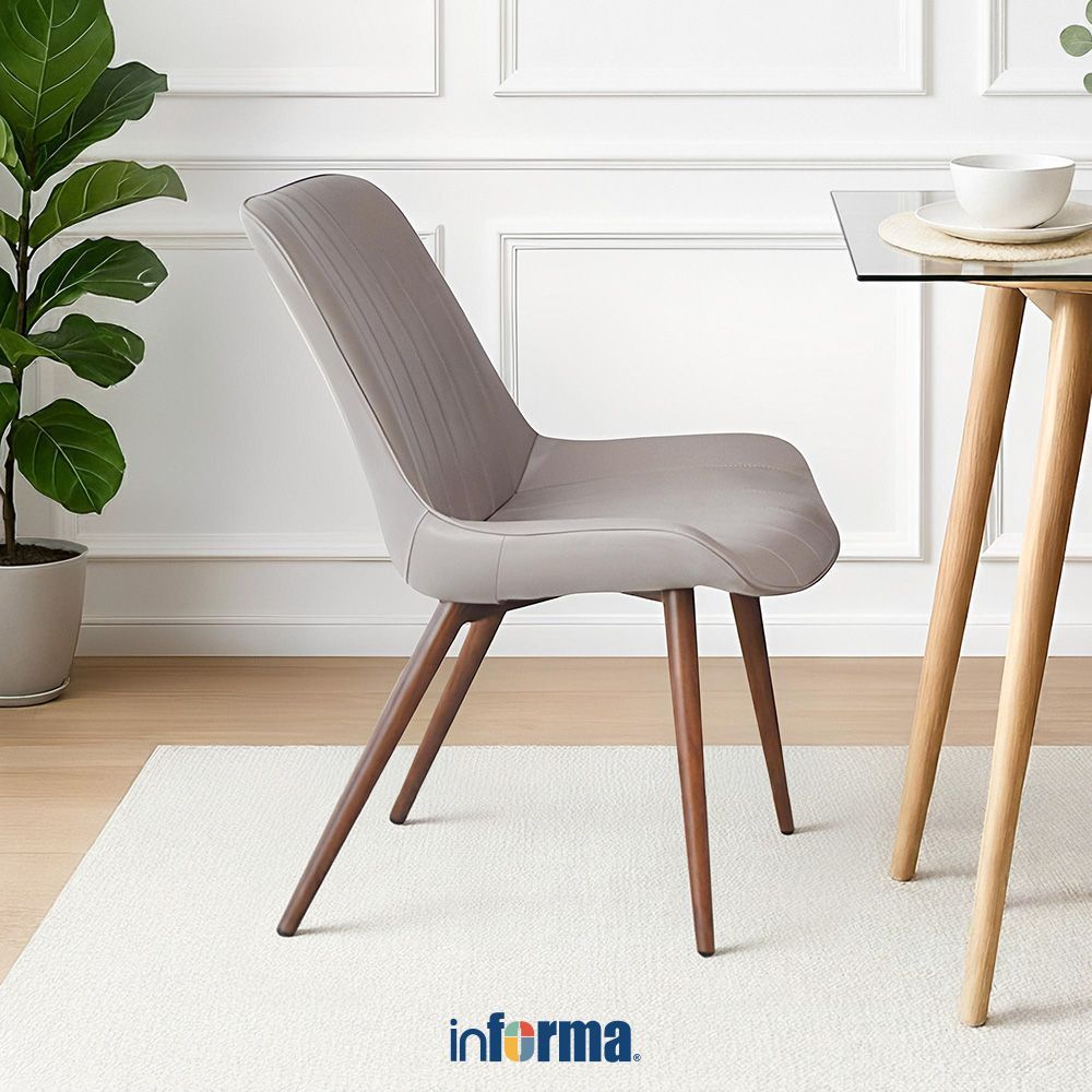 Jual Informa Hollie Kursi Makan Kulit - Putih/Cokelat Dining Chair ...