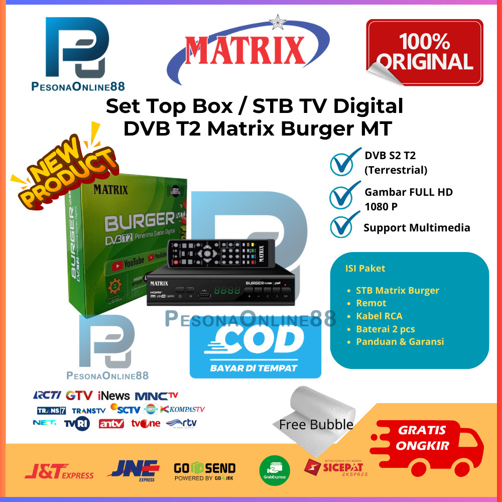 Jual STB / Set Top Box TV Digital DVBT2 Matrix Burger / Matrix Apple ...