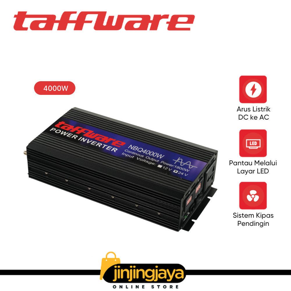 Jual TAFFWARE Power Inverter Mobil Pure Sine Wave DC 24V to AC 220V ...