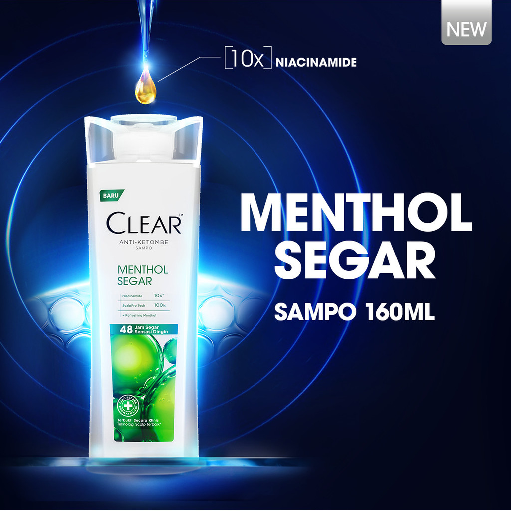 Jual CLEAR Shampoo Anti Ketombe Menthol Segar 160mL | Shopee Indonesia