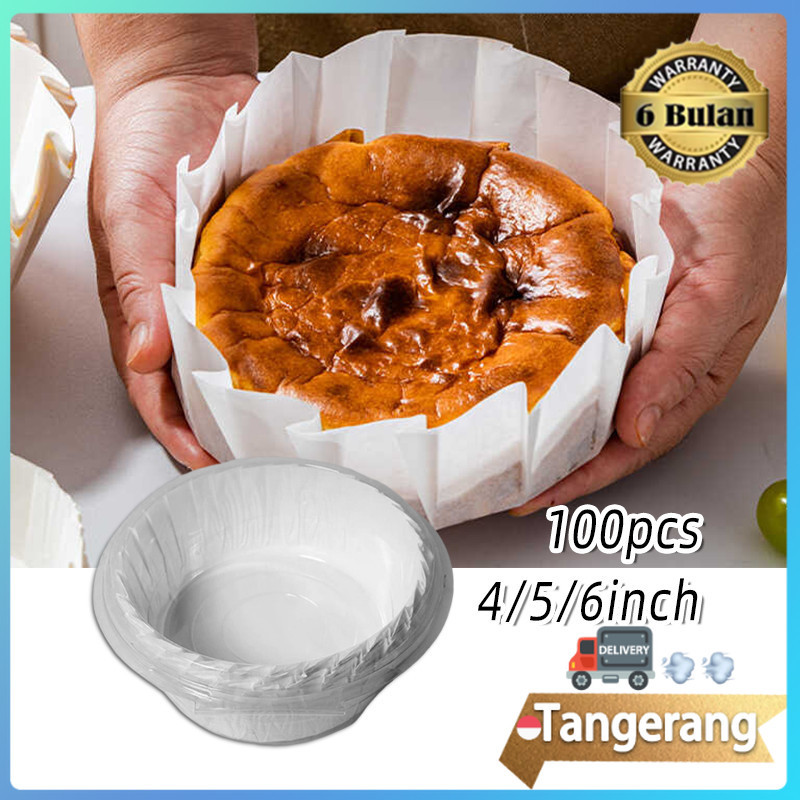 Jual 100pcs 4/5/6inch Paper Basque Cheese Cake / Kertas Kue Burn Cheese ...