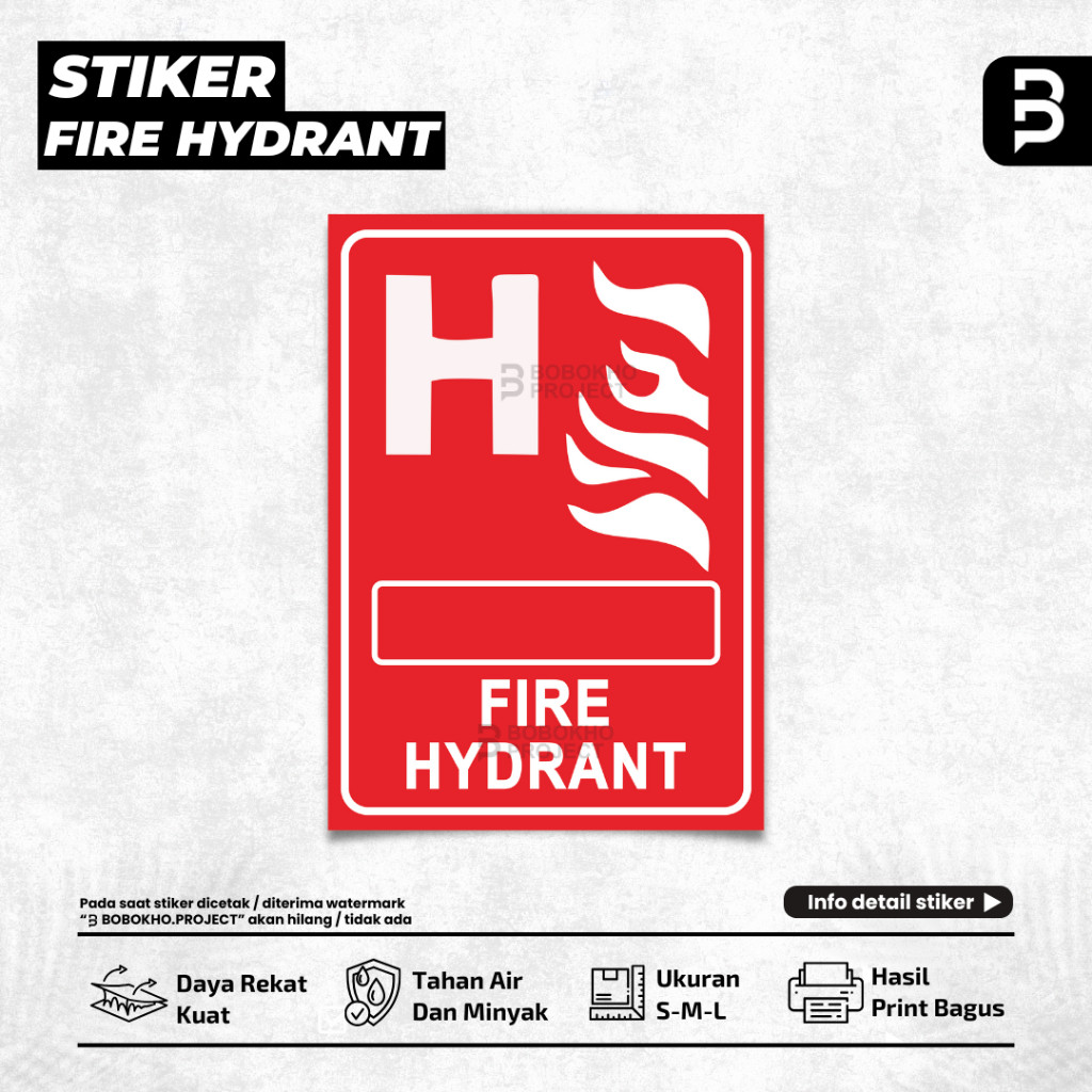 Jual Sign Sticker Fire Hydrant / Stiker Pemadam Api / Stiker Penunjuk ...