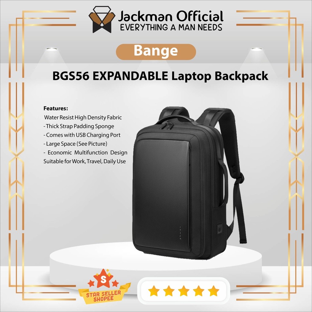 Jual JACKMAN BGS56 EXPANDABLE Laptop Backpack Bag Tas Ransel Pria 15.6 ...