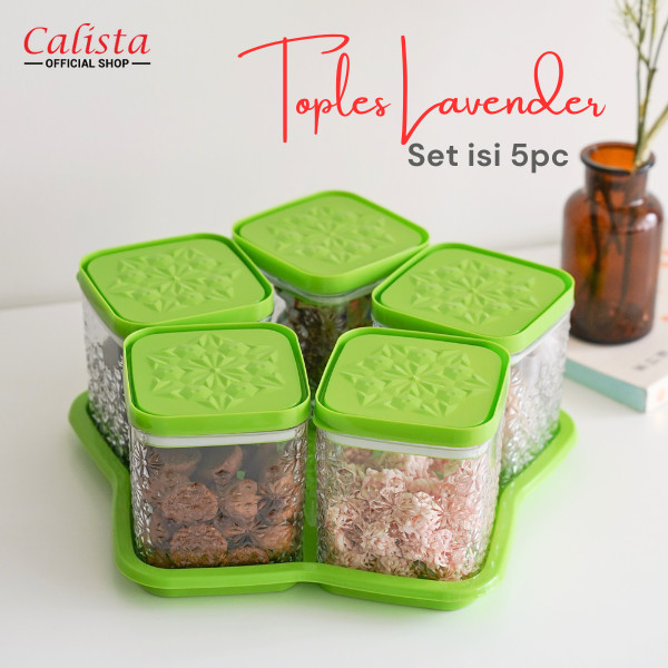 Jual Calista Toples Lavender Set 5 pcs / Toples Kristal Set Kue Lebaran ...