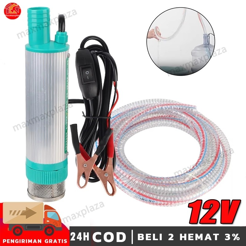 Jual Pompa Air Celup Mini 39mm 12V / 24V 100W Diesel Solar Portable 30L ...
