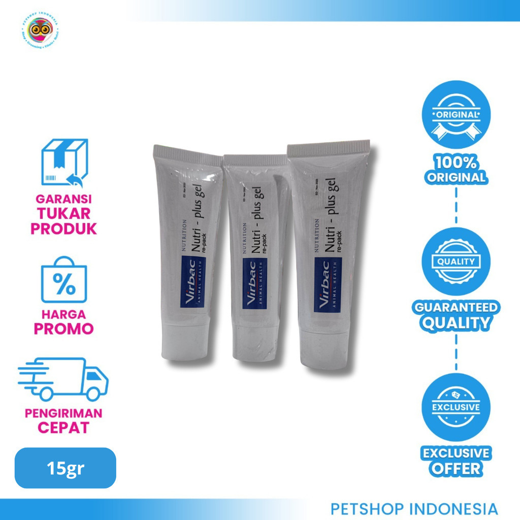 Jual Virbac Nutriplus Gel Repack 15gr – Suplemen Energi & Nutrisi untuk ...