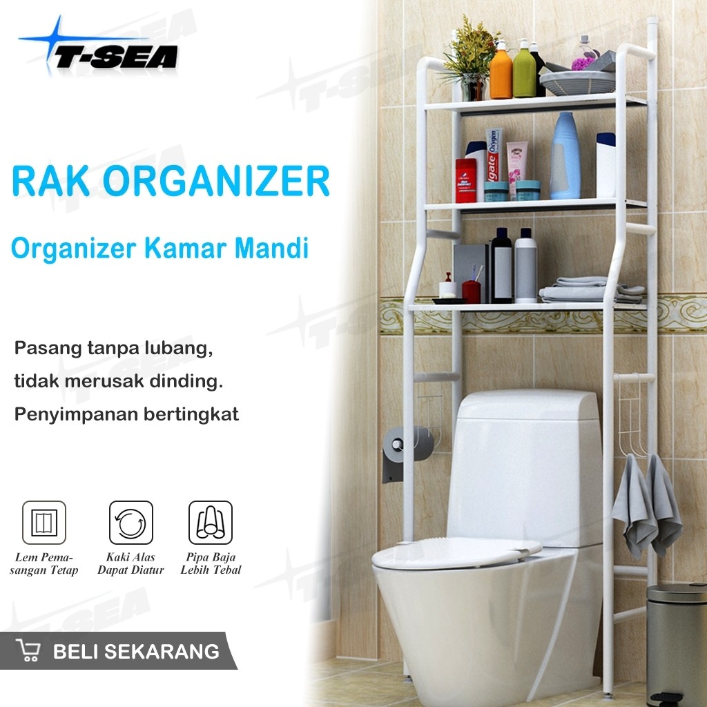 Jual T-SEA Rak Organizer Kamar Mandi WC 3 Susun Rak Toilet Kloset Sabun ...