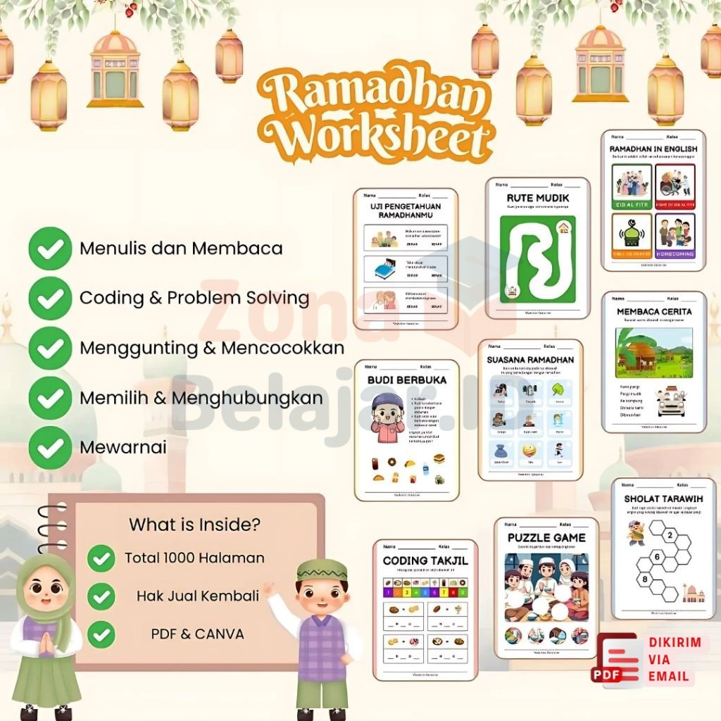 Jual 1000+ Printable Worksheet Anak Tema Ramadhan | Kegiatan Seru di ...