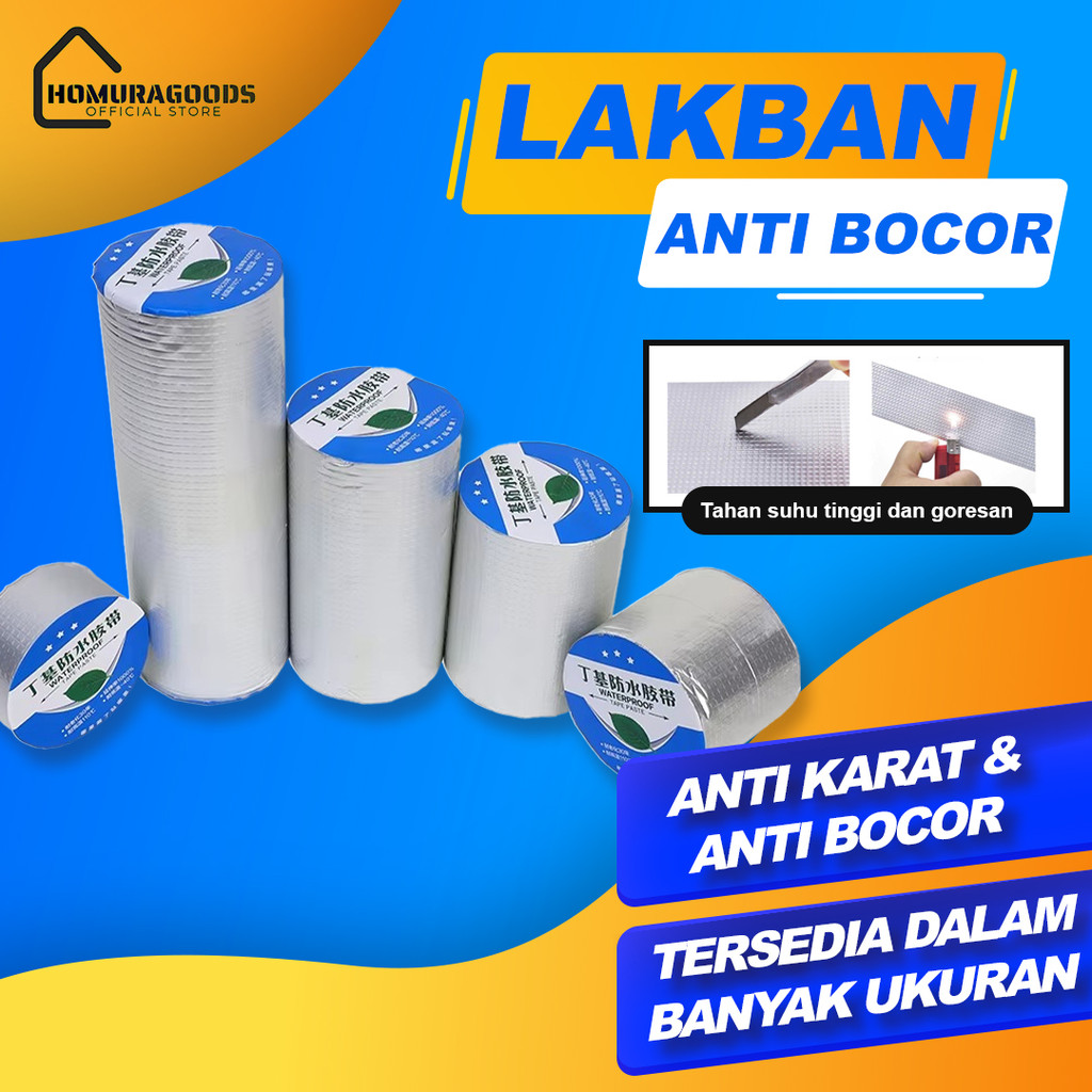 Jual HomuraGoods Lakban Anti Bocor Aluminium Foil Tape Butyl Waterproof ...