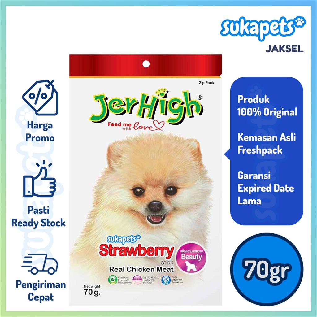 Jual Jerhigh Strawberry Stick Snack Cemilan Anjing 70gr | Shopee Indonesia
