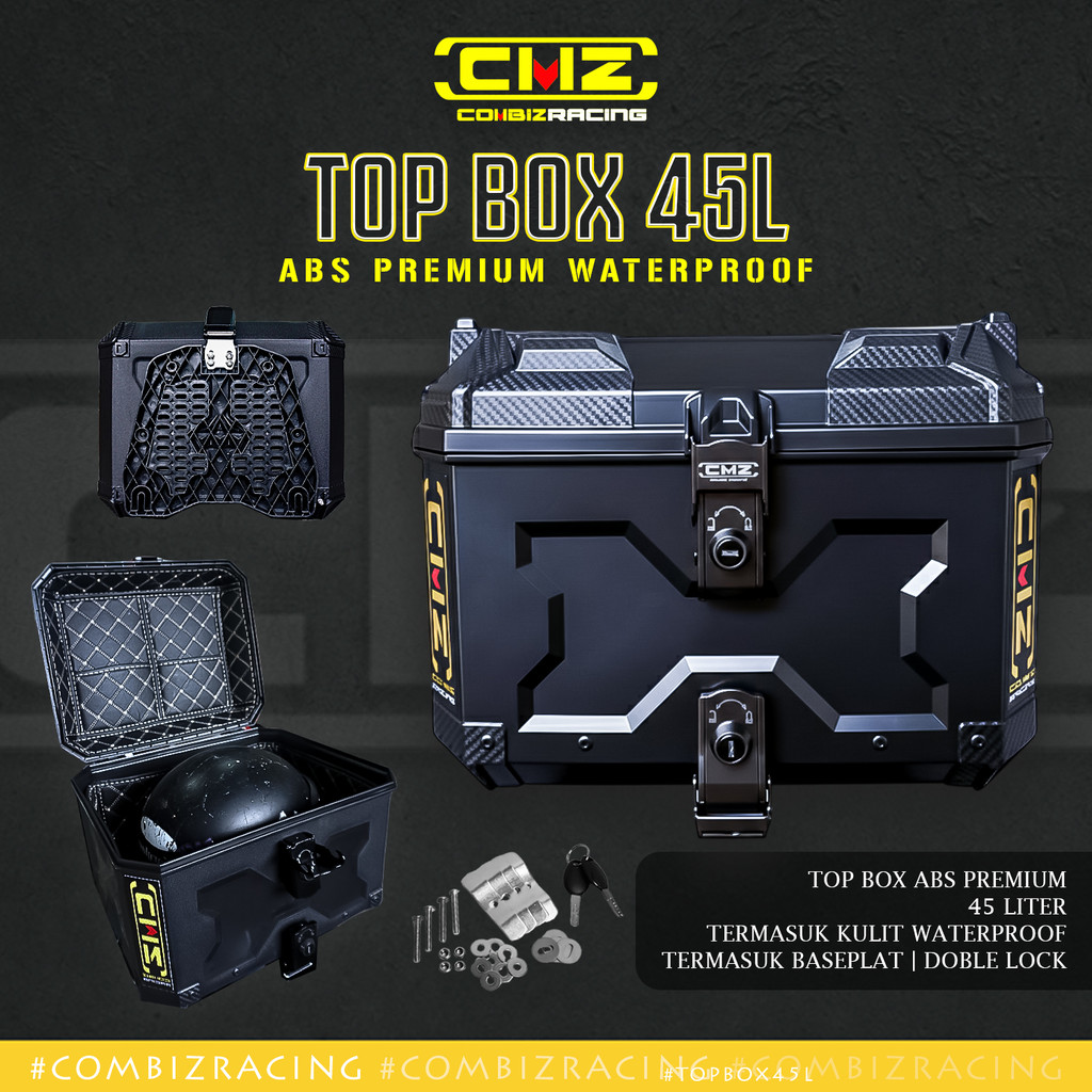 Jual Top Box Motor Touring 45L – Baseplate & Baut Gratis, 2 Kunci ...