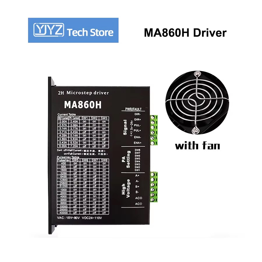 Jual MA860H With Fan NEMA23 NEMA34 Stepper Motor Driver DSP gital ...