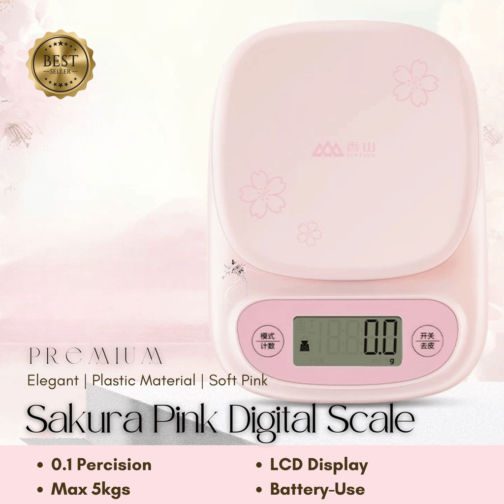 Jual Sakura Pink Digital Kitchen Scale | Timbangan Bunga Pink ...