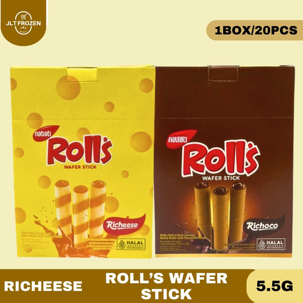 Jual Richeese Roll's Wafer Stick 5.5g - 1BOX/20PCS / Rolls Keju / Rolls ...