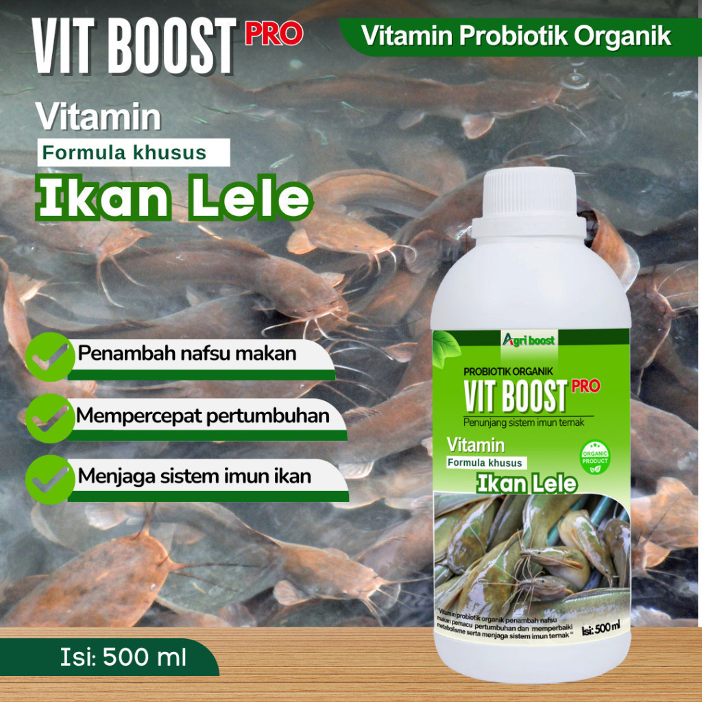 Jual VITBOOST PRO Vitamin ikan Lele cepat besar 500ml,Booster suplemen ...