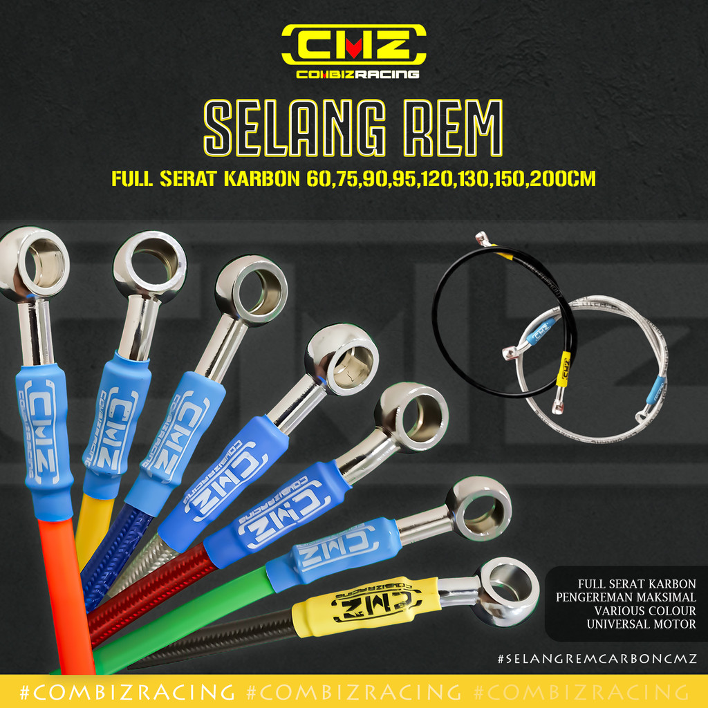 Jual CMZ Racing Selang Rem Motor Universal 60/75/95/120/130/150/200CM ...
