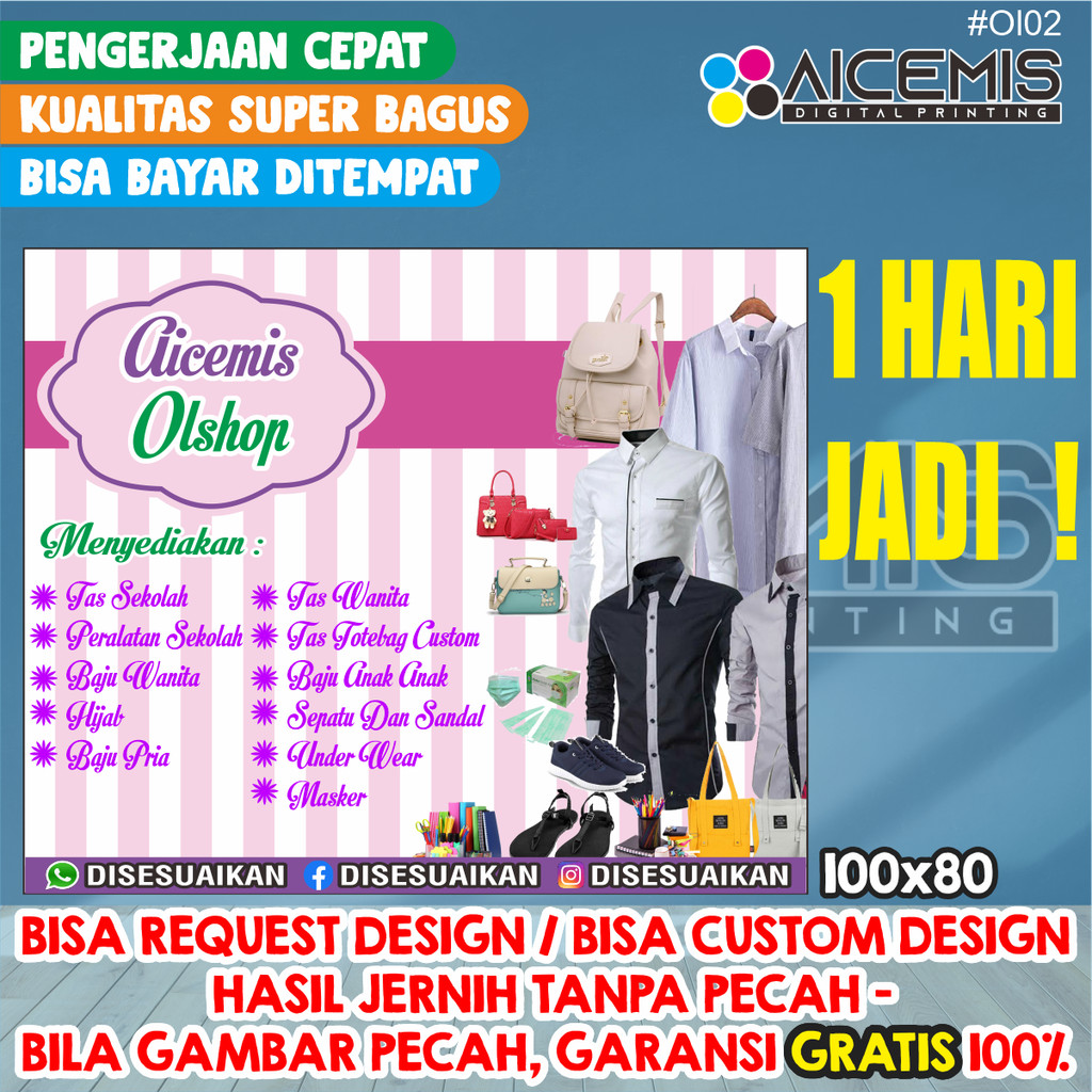 Jual Spanduk Online Shop / Spanduk Olshop / Spanduk Custom / Cetak ...