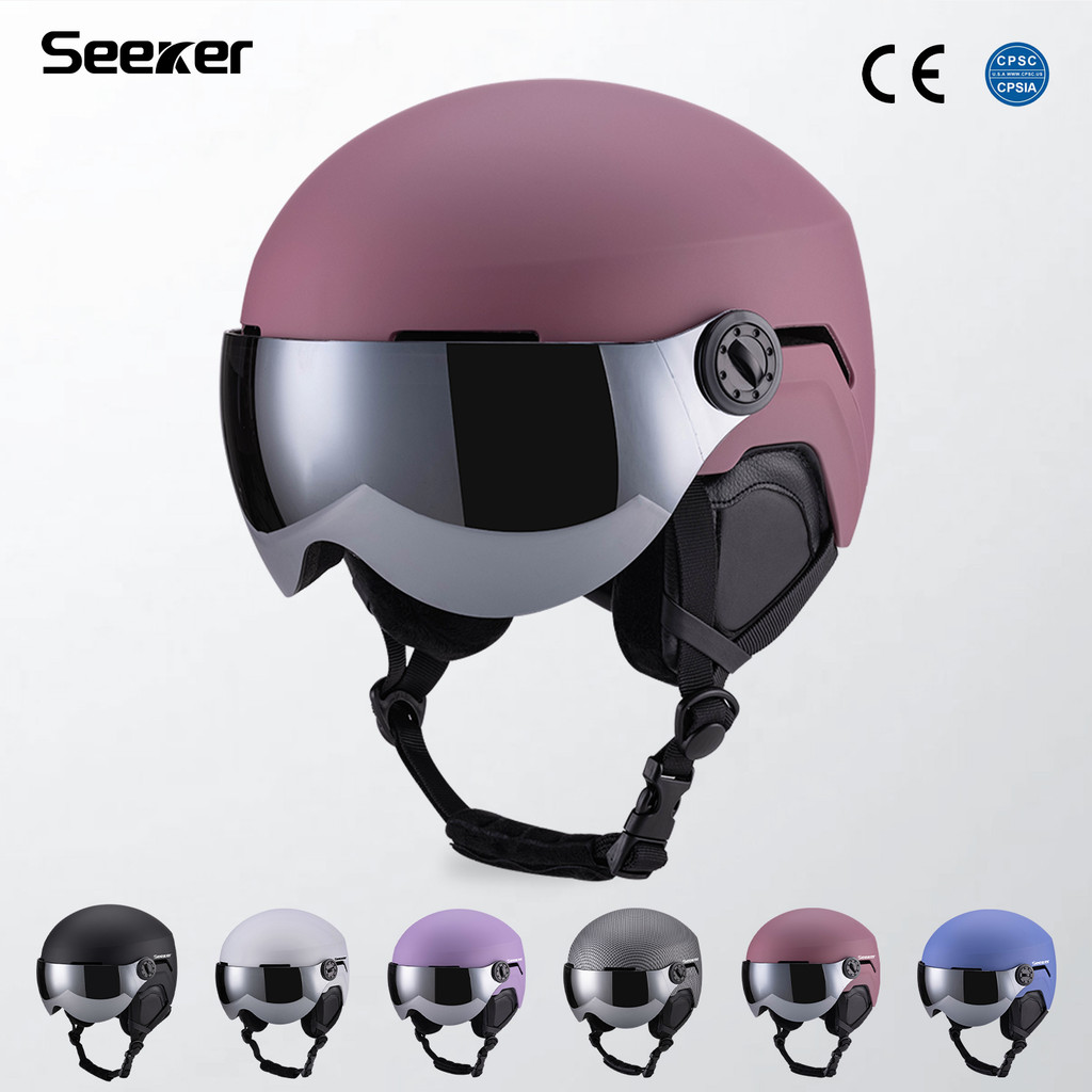Jual SEEKER snow glasses integrated ski helmet men and women single ...