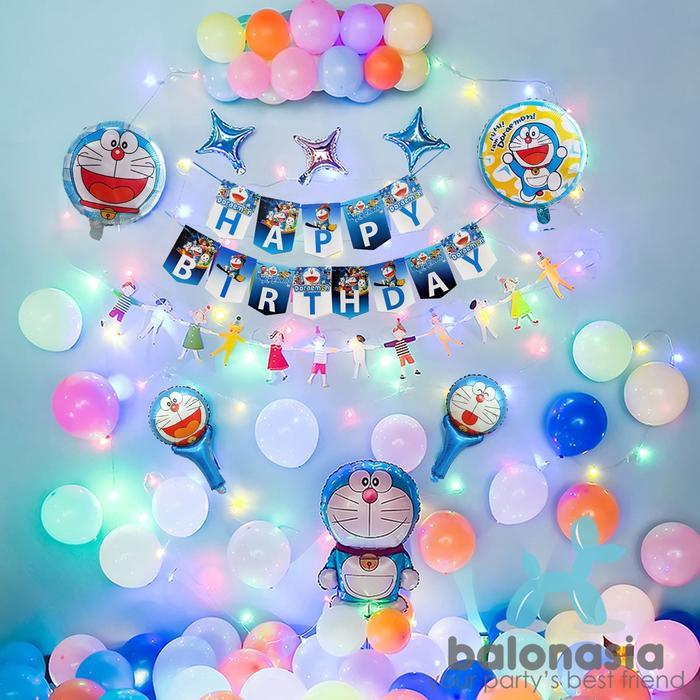 Jual Dekorasi Ulang Tahun Doraemon Lengkap Biru Gold - DORAEMON LENGKAP ...