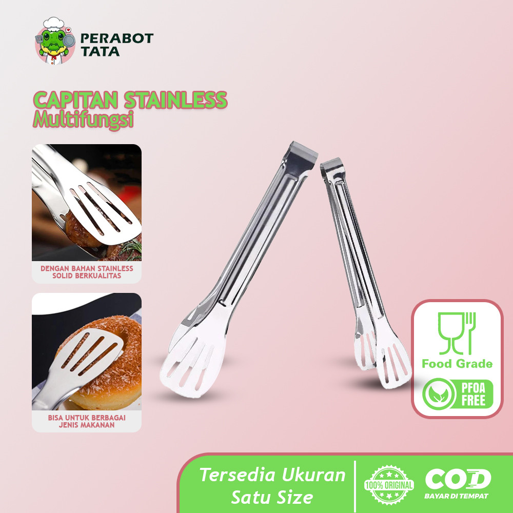 Jual Alat Penjepit Makanan Capitan Gorengan Tahan Panas Stainless Steel ...