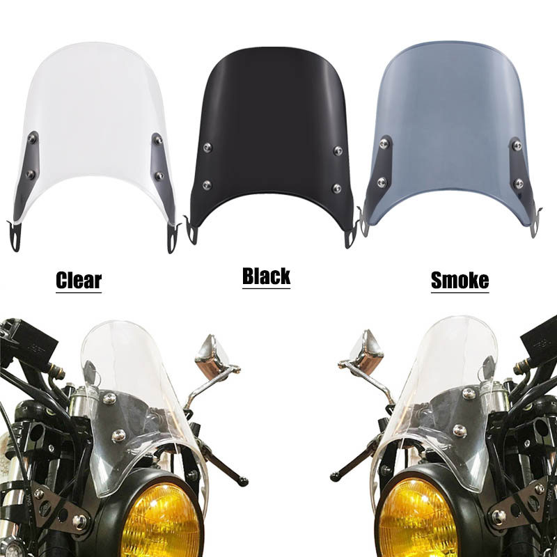Jual Universal Motorcycle Windshield Cafe Racer 5-7''Round Headlight ...