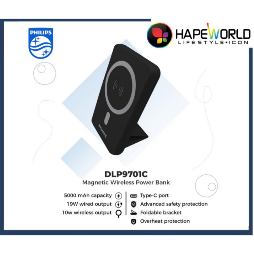Jual Philips DLP9701C Magnetic Wireless Power Bank 5000 mAh | Shopee ...