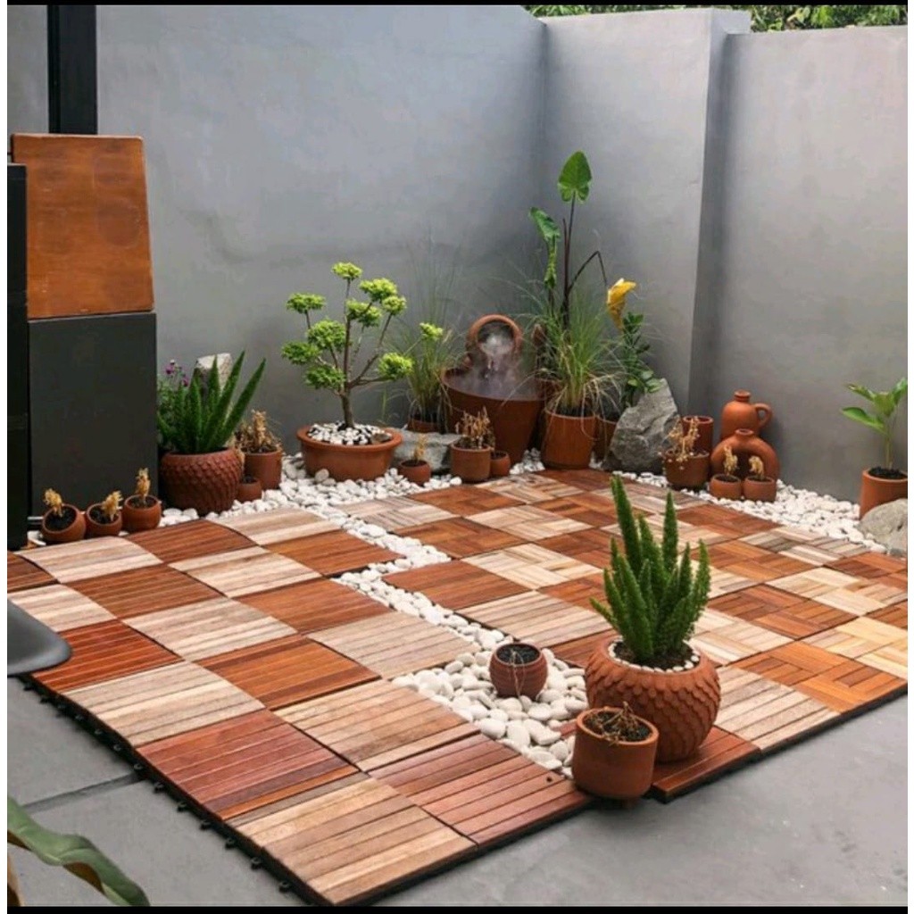 Jual NHD Ubin Lantai Kayu Decking Tile 30 x 30cm Outdoor Indoor Full ...