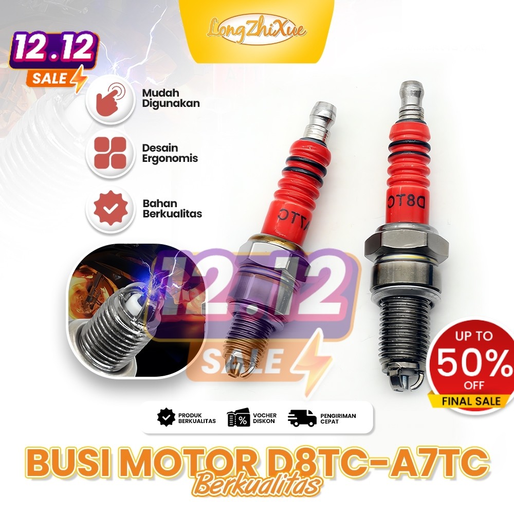 Jual Busi sepeda motor A7TC/tiga cakar D8TC, pengapian tiga tahap ...