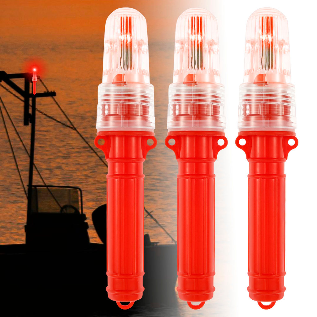Jual 3Pcs Marine Flares For Boats Buoy Fish Luring Lifebuoy LED Light ...