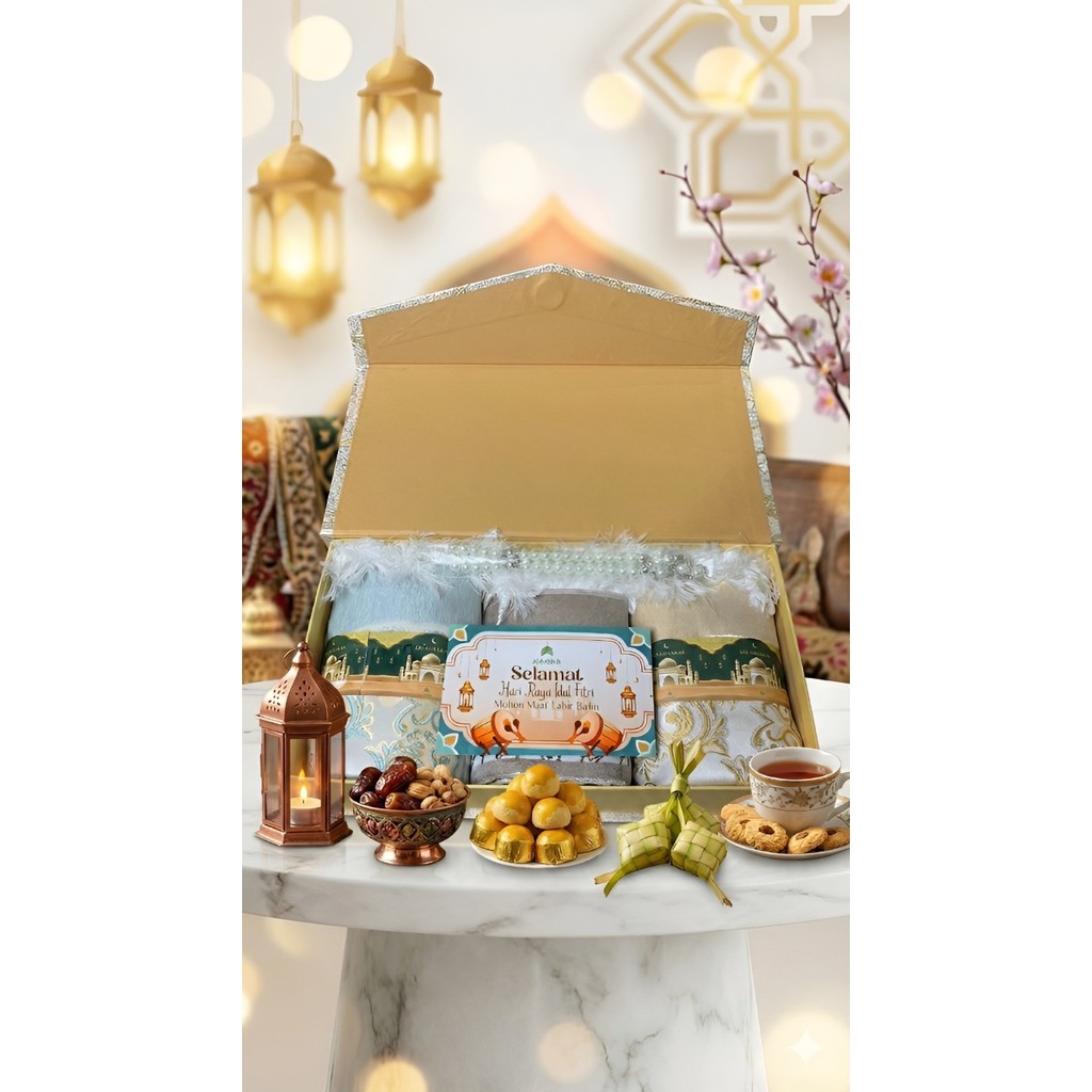 Jual Al Jeddah Paket Hampers Spesial Box White Gift Idul Fitri Elegan ...