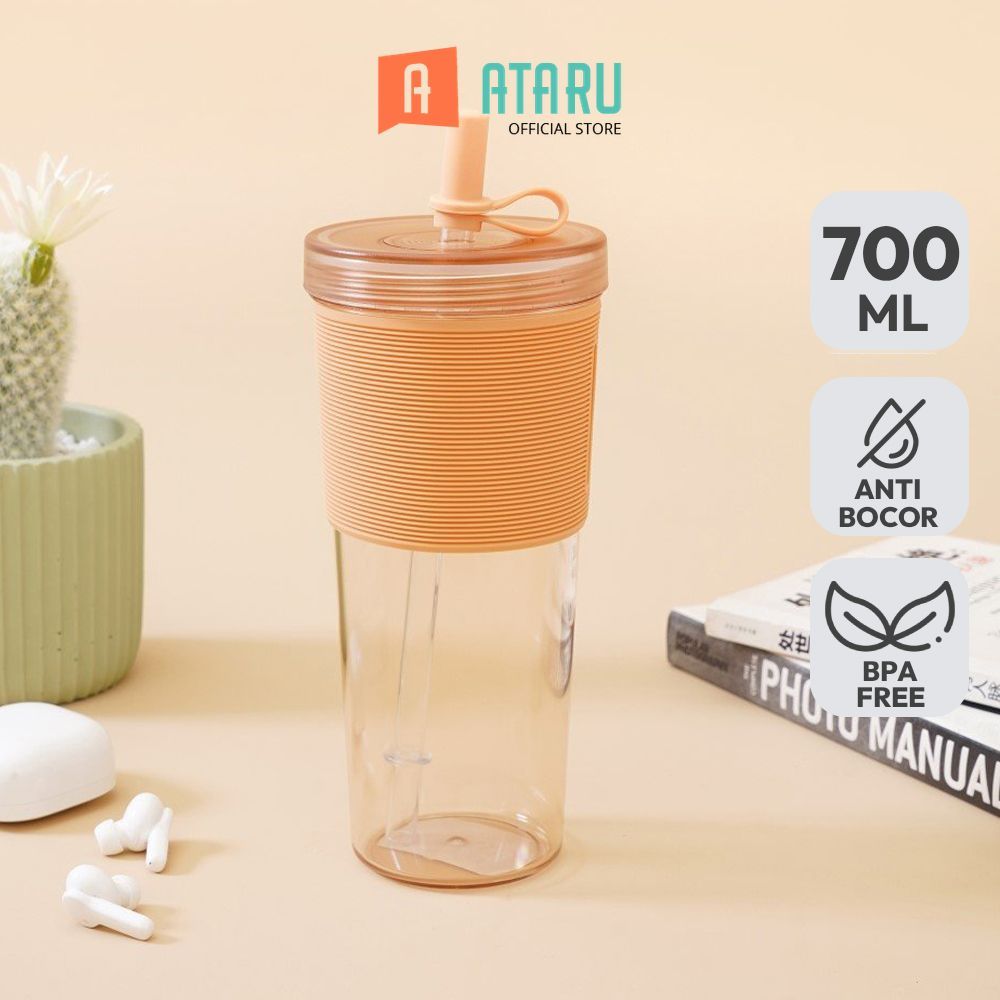 Jual Ataru Botol Minum Plastik Antislip 700 ml - Kuning Tumbler Botol ...