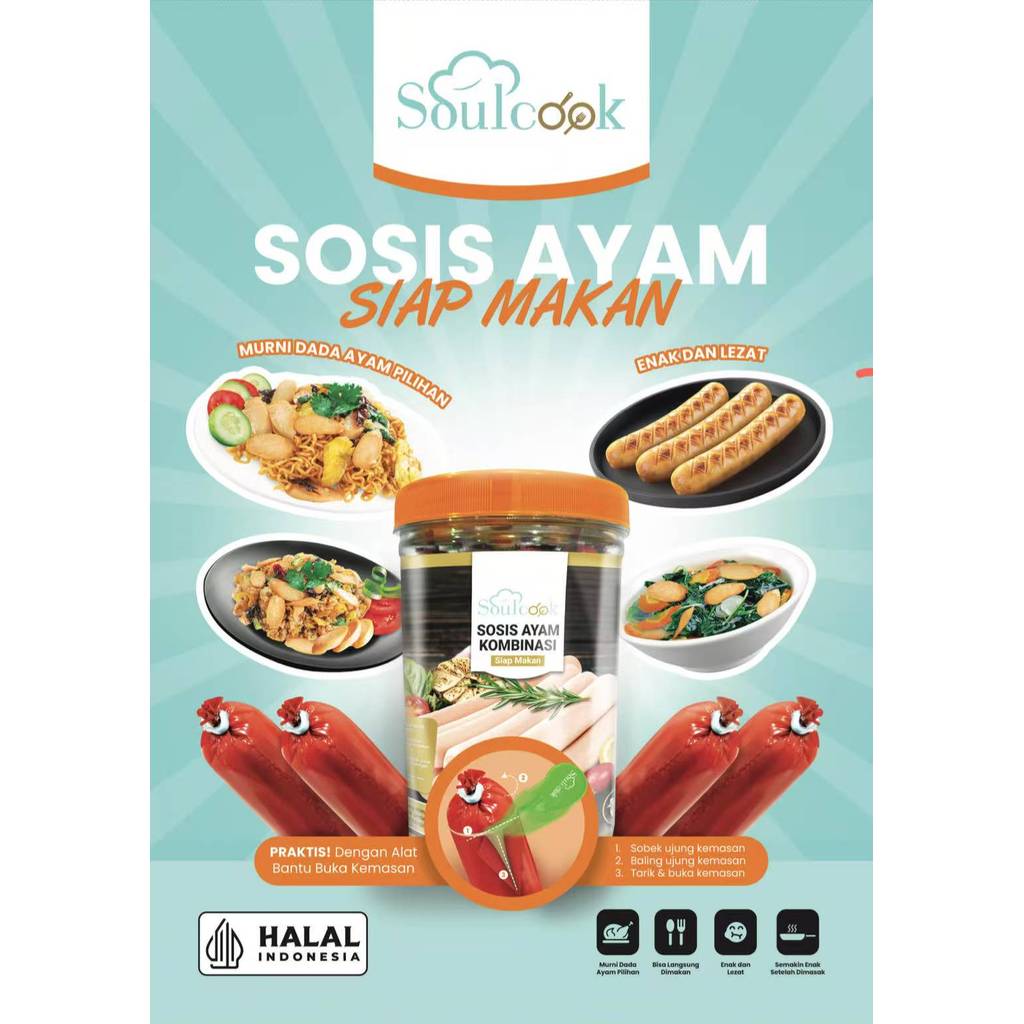 Jual [HALAL][BPOM] soulcook/sosis ayam/soul cook/indomie/original/35g ...