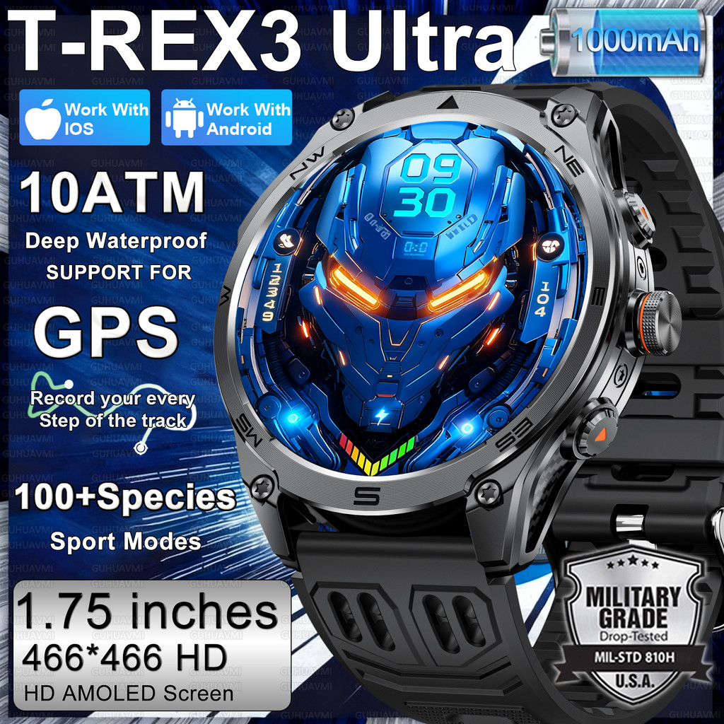 Jual 2026 New Military Smart Wat 1000Mah Battery GPS trace Compass ...