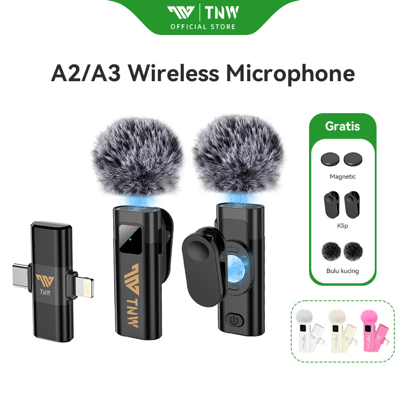 Jual TNW A2/A3 2 In 1 Wireless Microphone Clip On Mic Magnetic Lavalier ...