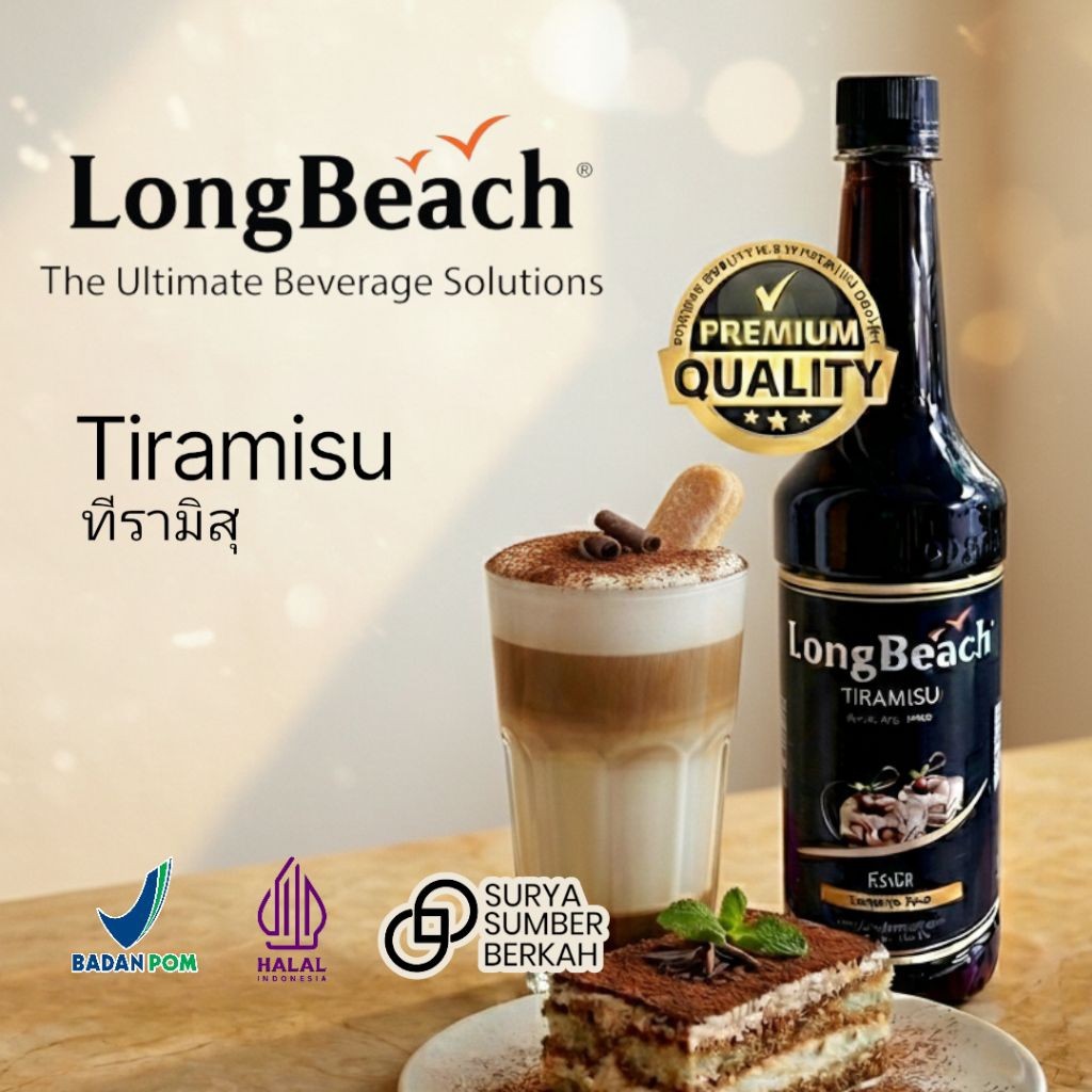 Jual Long Beach Syrup TIRAMISU Flavour Sirup Halal BPOM Premium Quality ...