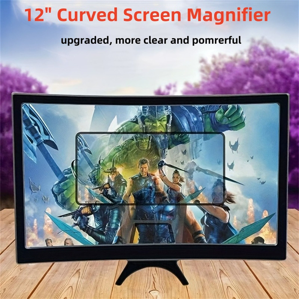 Jual 12 In Curved 3D HD Phone Screen Magnifier Portable TV Smartphone ...