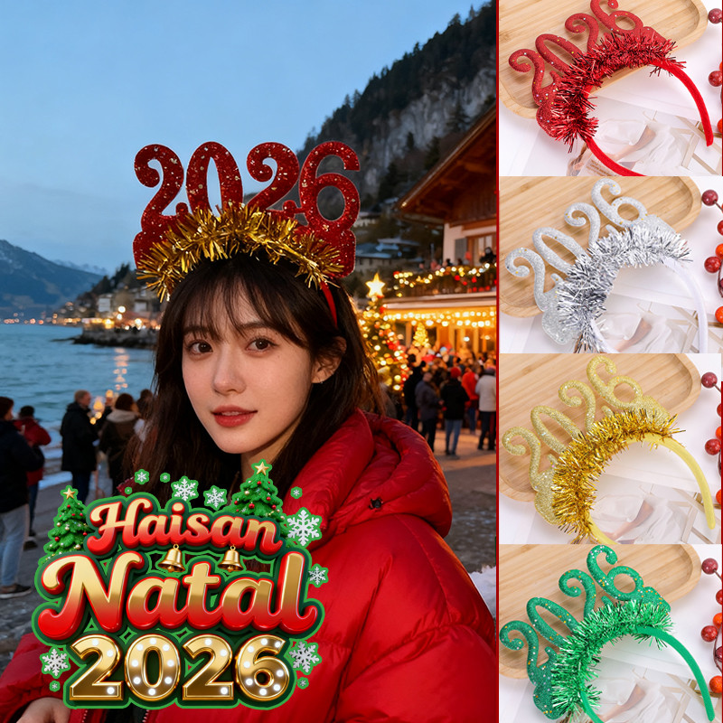 Jual Bando Tahun Baru 2026 Bando Happy New Year 2026 Led Lampu Menyala ...