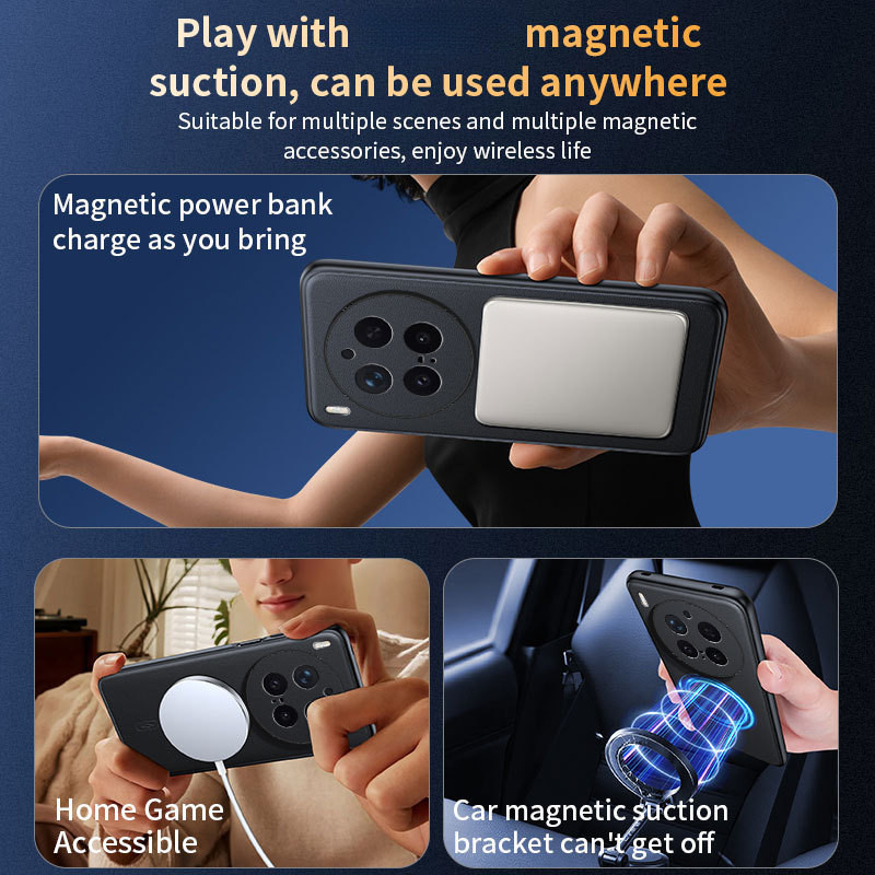 Jual Kasus Magnetik Kulit Biasa Bisnis Mewah Untuk VIVO X300 Pro X200 ...