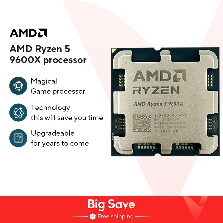 Jual AMD Ryzen 5 9600X Processor 5.4GHz 6-Core 12-Thread 38MB Game Cae ...